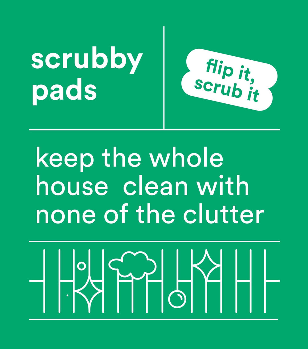 Scrubby Pads 3pk | Double-Sided Cleaning Pads for Every Surface | Koh