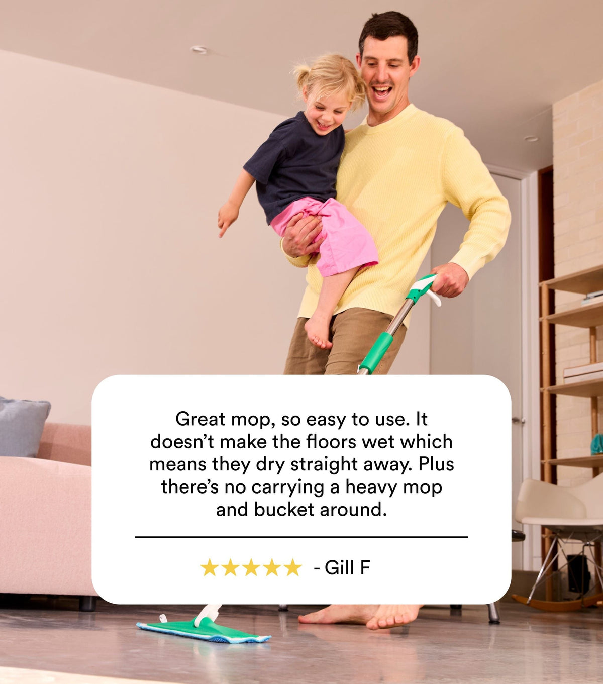 Spray Mop | Dry Floors In Seconds | Machine Washable Pads | Koh