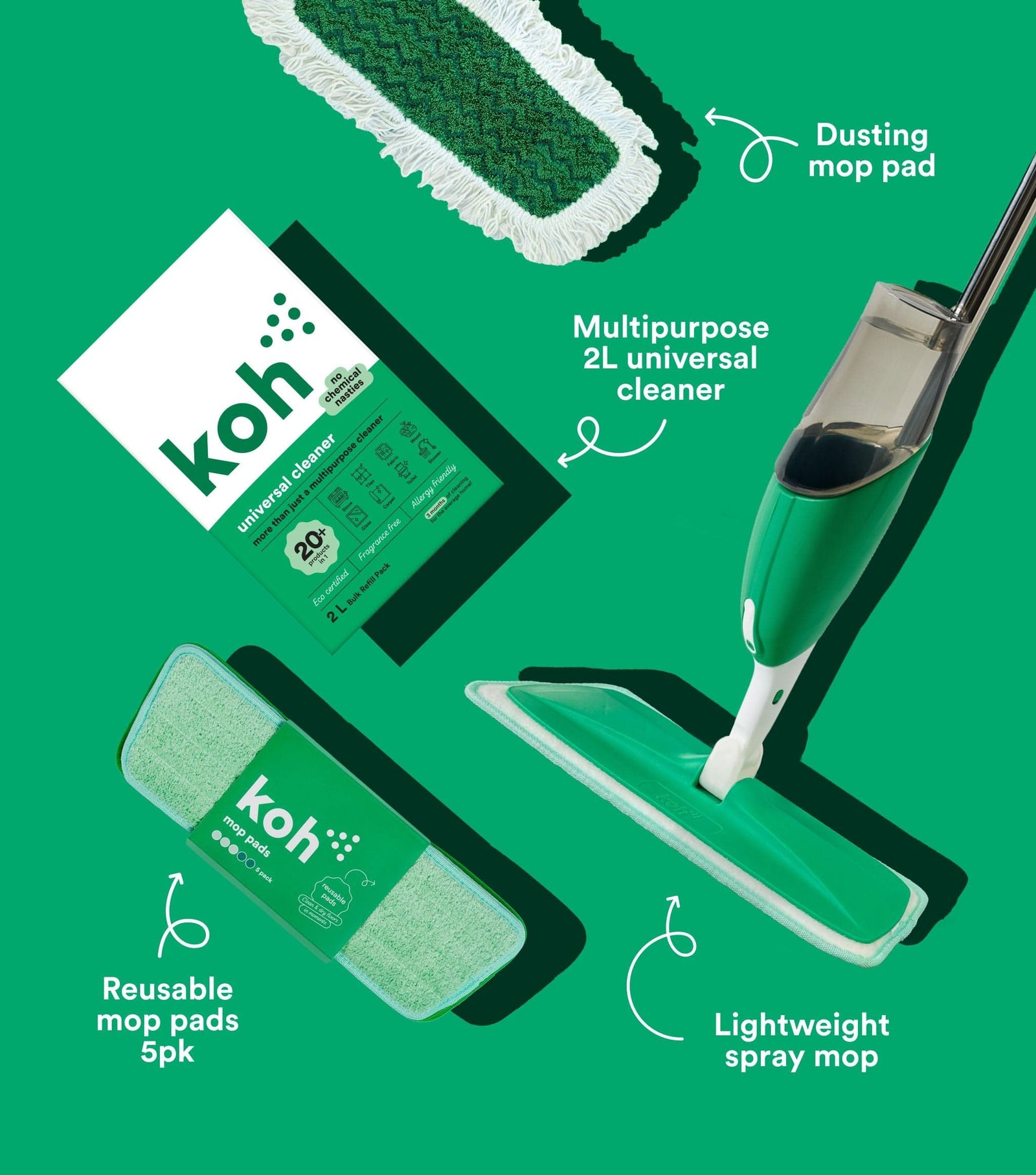 Spray Mop Starter Kit | Super Effective Floor Cleaner | Koh