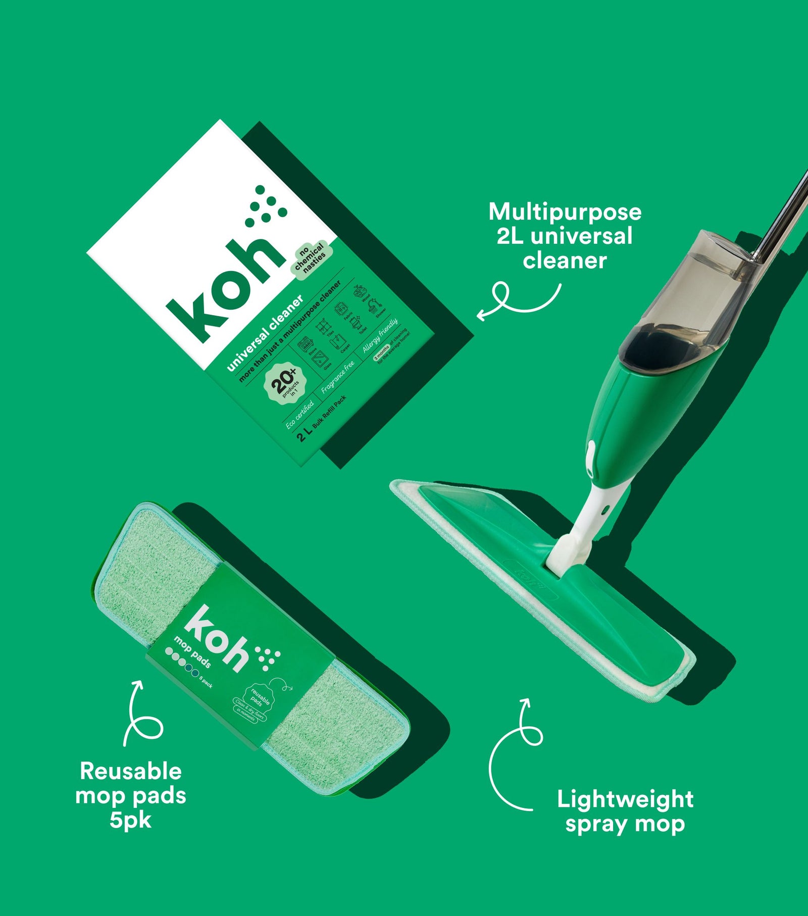 Spray Mop Starter Kit | Super Effective Floor Cleaner | Koh