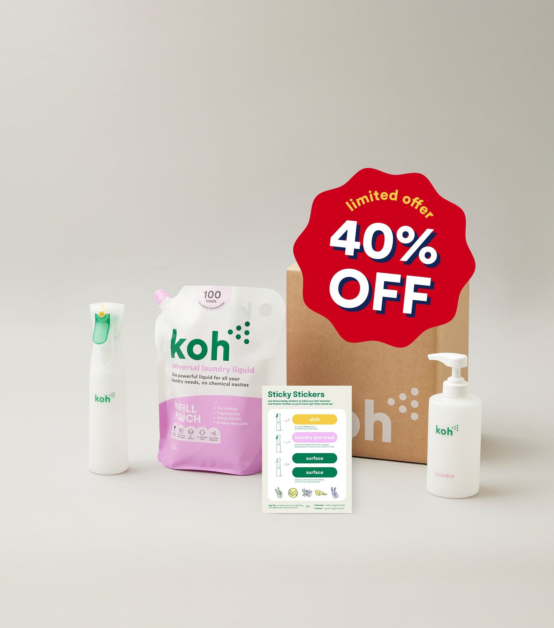 Laundry Starter Kit | High Performance All-In-One Liquid | Koh