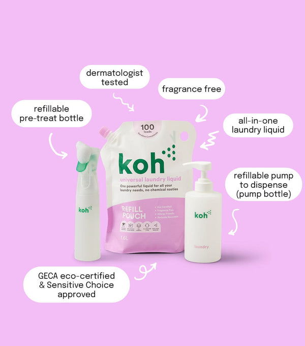Laundry Starter Kit | High Performance All-In-One Liquid | Koh