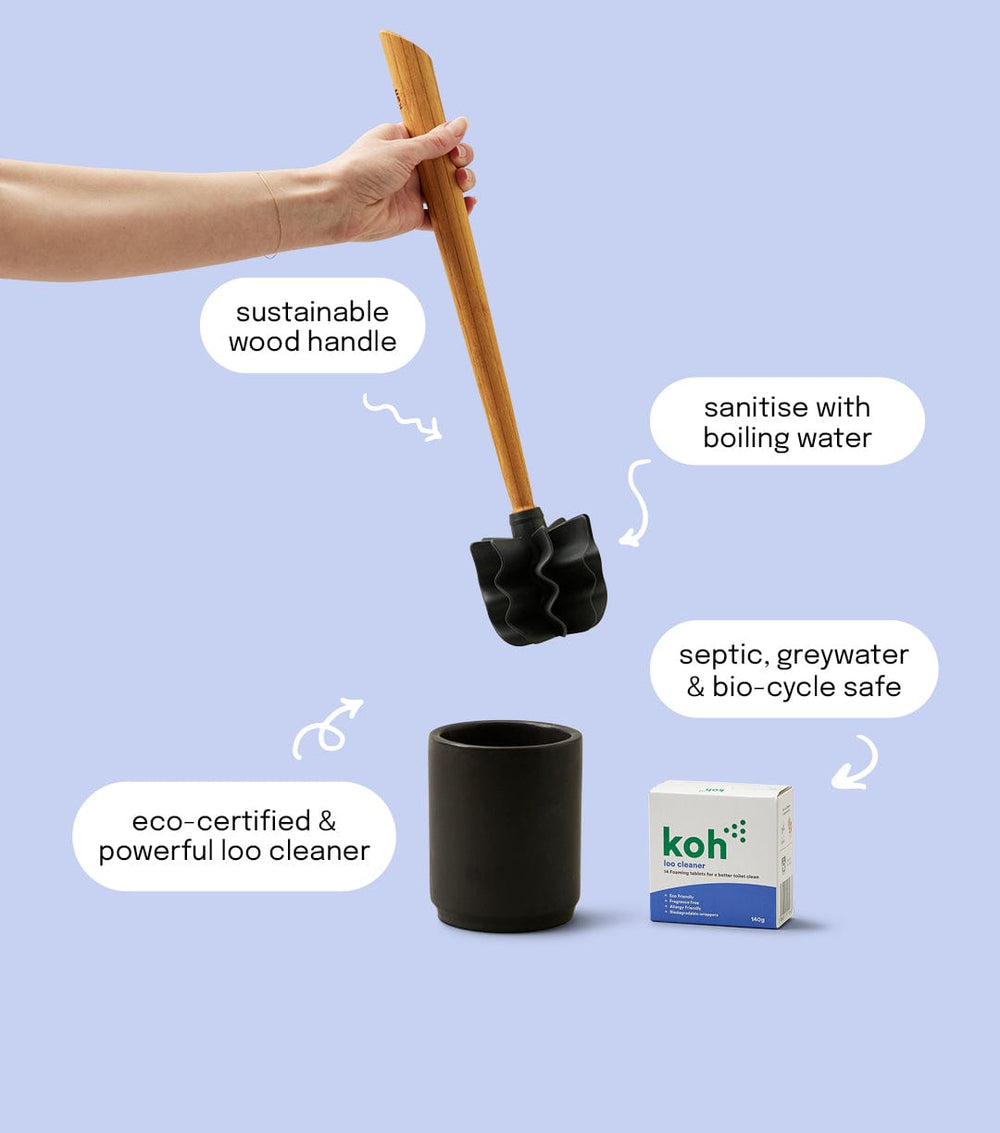 Loo Starter Kit (Charcoal) | Say Goodbye To Your Toilet Brush | Koh