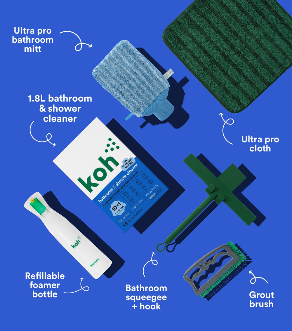 Core Bathroom & Shower Starter Kit | Bathroom Cleaning Set for Tiles ...